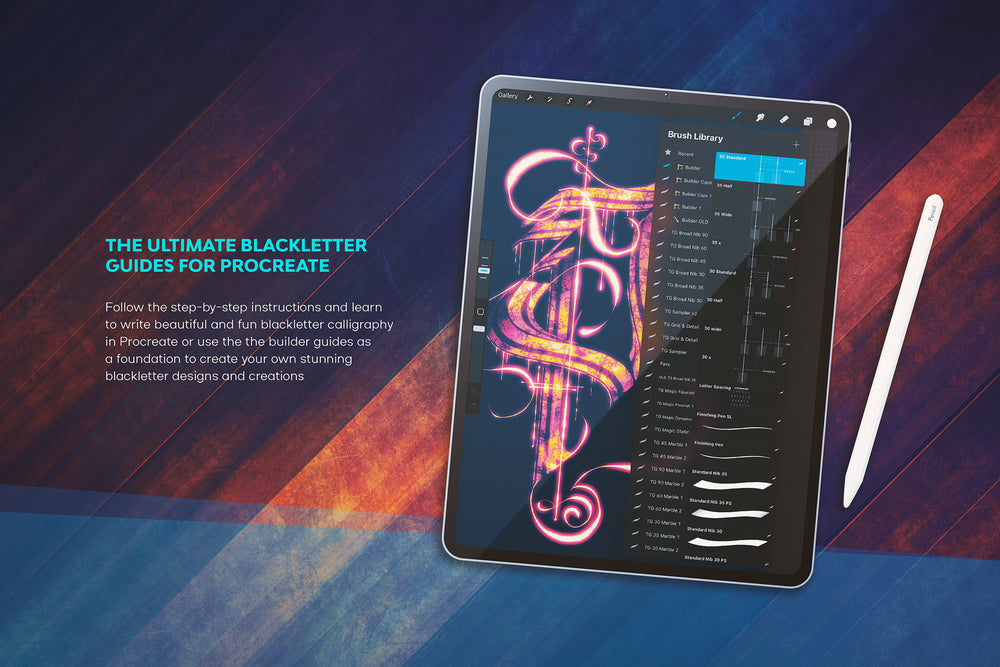 Procreate Blackletter Builder & Video Course Bundle