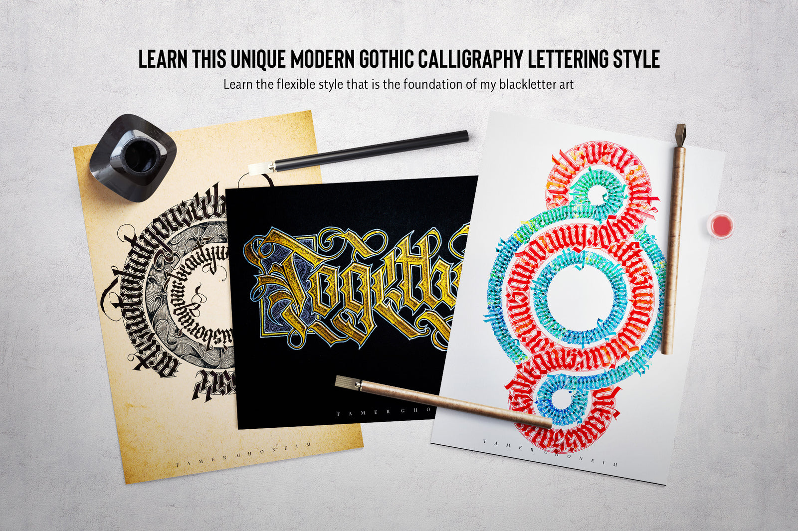 The Modern Gothic Calligraphy Instructional Toolbox (Lowercase Alphabe